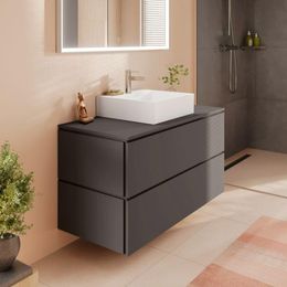 Hansgrohe Xilesa E Waschtischunterschrank 54304760 2 Schubk&auml;sten mit PushOpen, 1180 x 550 mm, schiefergrau matt