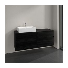 Villeroy & Boch Villeroy und Boch Collaro Waschtischunterschrank C13200AB 140x54,8x50cm, Waschtisch links, black oak