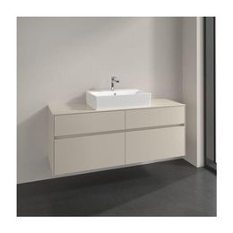 Villeroy & Boch Villeroy und Boch Collaro Waschtischunterschrank C131B0VN 140x54,8x50cm, f&uuml;r Waschtisch mittig, LED-Beleuchtung 10,4W, cashmere grey