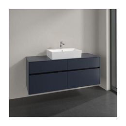 Villeroy & Boch Villeroy und Boch Collaro Waschtischunterschrank C131B0VQ 140x54,8x50cm, f&uuml;r Waschtisch mittig, LED-Beleuchtung 10,4W, marine blue