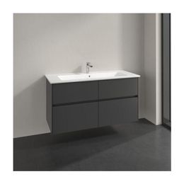 Villeroy & Boch Villeroy und Boch Collaro Waschtischunterschrank C146B0VR 116,1x61x48cm, Waschbecken mittig, LED-Beleuchtung 8,6W, graphite