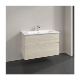 Villeroy & Boch Villeroy und Boch Collaro Waschtischunterschrank C145B0AA 96,1x61x48cm, Waschbecken mittig, LED-Beleuchtung 7W, white oak