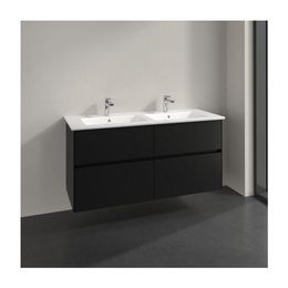 Villeroy & Boch Villeroy und Boch Collaro Waschtischunterschrank C14700VL 126,1x61x48cm, Waschbecken mittig, volcano black