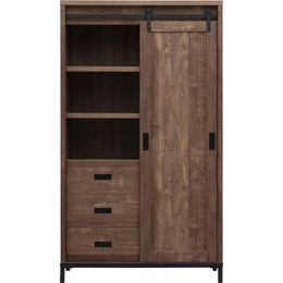 Mehrzweckschrank OMG DESIGN, B:120cm H:170cm T:45cm, braun, Spanplatte, K&uuml;che, Schr&auml;nke, "Stanley Wohnzimmerschrank", mit Schiebet&uuml;r, H&ouml;he 170 cm