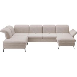 Sit & More Wohnlandschaft SIT & MORE, B:359cm H:92cm T:231cm, grau, 100% Polyester, Sofas, "Emely, inkl. Sitztiefenverstellung", wahlweise mit