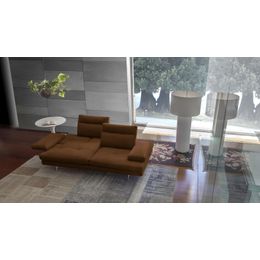 3-Sitzer Calia italia, B:208cm H:90cm T:113cm, braun, Leder ANTARES (100% Leder), Sofas, "Toby Wing, 208 cm breit, Designsofa mit hohem Sitzkomfort",