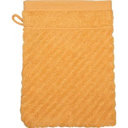 Waschhandschuh Ross, B:16cm L:21cm, orange, Frottier, Handt&uuml;cher, "Smart", Uni-Rippe mit Velourslabel