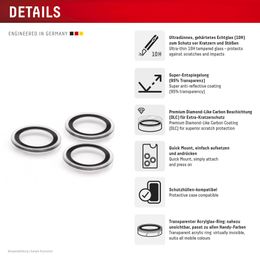 Displex Kameraschutzglas "Camera Lens Glass Single Glass Ring Protector", B:9cm H:1,2cm T:13,5mm, transparent, Displayfolien, Objektivschutz,