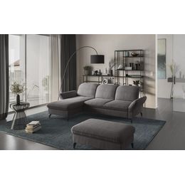 Sit & More Ecksofa SIT & MORE, B:267cm H:88cm T:200cm, grau, 90% Polyester, 10% Polyamid, Wohnzimmer, Sofas, "Leandro L-Form", Wahlweise mit Bett-, Kopfteil -