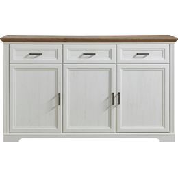 Sideboard Innostyle, B:166cm H:102cm T:48cm, wei&szlig;, Holzwerkstoff, MDF, Wohnzimmer, Sideboards, "Jasmin", Breite 166 cm, 3 Holzt&uuml;ren, 3 Schubk&auml;sten