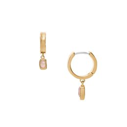 Skagen Damen Paar Creolen "Schmuck Geschenk Edelstahl ANJA QUARTZ", 19mm, Edelstahl, rosa, Edelstahl, Ohrringe, mit Quarz