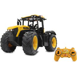 Jamara Kinder RC-Traktor "JCB Fastrac 1:16, 2,4 GHz", gelb, Kunststoff, B:17,5cm H:21cm T:36cm, Fernlenkfahrzeuge, mit LED Licht und R&uuml;ckfahrwarnsound