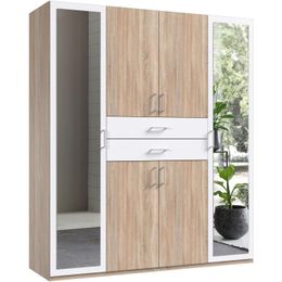 Kleiderschrank wimex, B:180cm H:207cm T:58cm, weiß, Kinderzimmer, Schränke, "Diver Drehtürenschrank mit Spiegel, 180, 225 o. 270cm breit", Bestseller