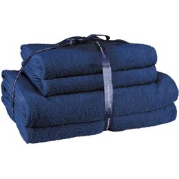 Handtuch Set Kleine Wolke, blau, Frottier, Obermaterial: 100% Baumwolle, Handtuch-Sets, "RELAX, 4 Stück (2 Handtücher 50x10 + 2 Duschtücher 70x140)",