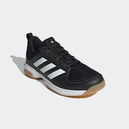 Herren Handballschuh "LIGRA 7 INDOOR", adidas Performance, Gr. 44, schwarz-weiß, Synthetik, Textil, Schuhe