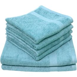 Handtuch Set Dyckhoff, gr&uuml;n, Frottier, Obermaterial: 100% Baumwolle, Handtuch-Sets, "Planet", 4 Handt&uuml;cher (50x100cm), 2 Duscht&uuml;cher (70x140cm)