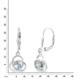 Vivance Damen Paar Ohrh&auml;nger "925/- Sterling Silber rhodiniert Blautopas", one-size, Silber 925 (Sterlingsilber), wei&szlig;, Silber 925 (Sterlingsilber),
