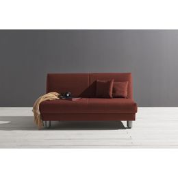 ell+ell Schlafsofa ELL + ELL, B:160cm T:100cm, rot, Jugendzimmer, Sofas, "Enny", Liegefl&auml;che Breite 155 cm, Liegeh&ouml;he 40 cm, F&uuml;&szlig;e alufarben