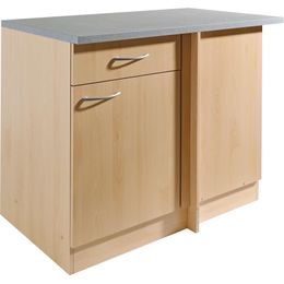 Wiho-K&uuml;chen Eckunterschrank WIHO K&Uuml;CHEN, B:110cm H:85cm T:60cm, grau, K&uuml;che, Schr&auml;nke, "Kiel", 110 cm breit