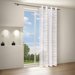 Gardine Happy Home, B:140cm H:245cm, gelb, Scherli, Polyester, Wohnzimmer, Gardinen, "LORNA", HxB: 245x140