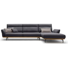 Ecksofa, B:338cm H:103cm T:183cm, schwarz, CREATION BY ROLF BENZ, NaturLEDER OSKAR (echtes Rindsleder), Wohnzimmer, Sofas, "CR.460 Designsofa mit