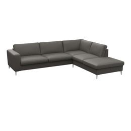 Ecksofa FLEXLUX, B:273cm H:85cm T:225cm, grau, 100% Echteder, Wohnzimmer, Sofas, "Fiore, super Sitzkomfort durch Kaltschaum im Sitz, L-Form", breite