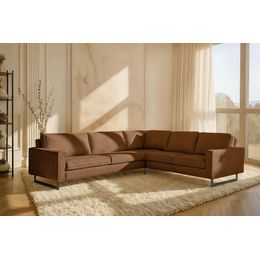Ecksofa Home Affaire, B:290cm H:85cm T:250cmbrick rot, 100% Polyester, Wohnzimmer, Sofas, "Pinto, XXL, 250/290 cm, langer Schenkel, Ottomane", Cord,