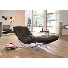 Relaxliege W.Schillig, B:75cm H:85cm T:169cm, braun, Stoff S37 (100% Polyester), Wohnzimmer, Sofas, "daily dreams", in Waffelkissen-Optik,