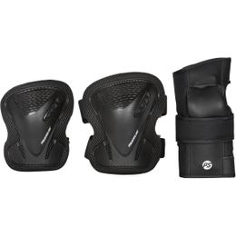 Powerslide Protektoren-Set "Basic Adult Set", M, schwarz, Protektoren