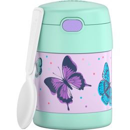 Thermobeh&auml;lter Thermos "FUNTAINER FOOD JAR, Thermobeh&auml;lter f&uuml;r Essen, sp&uuml;lmaschinenfest", butterflies, B:8,9cm H:13,5cm, Lebensmittelaufbewahrungsbeh&auml;lter, 0,3l, 5h hei&szlig; & 7h kalt, dicht & auslaufsicher, mit klappbarem L&ouml;ffel