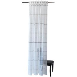 Gardine HOMING, B:140cm H:245cm, grau, Polyester, Gardinen, "Linus", Streifen, modern, Wohnzimmer, Schlafzimmer