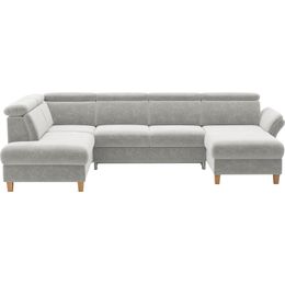 Wohnlandschaft OTTO HOME, B:321cm H:84cm T:193cm, grau, 100% Polyester, Sofas, "Glendale, U-Form", inkl. Kopfteilverstellung, wahlweise mit