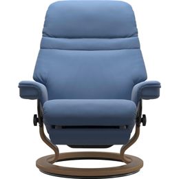 Relaxsessel stressless, B:79cm H:103cm T:78cm, blau, Leder BATICK: BATICK ist ein leicht korrigiertes, durchgef&auml;rbtes und genarbtes M&ouml;belleder, bei