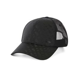 BOSS Herren Trucker Cap "Zed Trucker", schwarz, gemustert, unifarben, Kunstfaser, Caps, mit Mesh-Einsatz