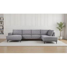 Wohnlandschaft OTTO HOME, B:345cm H:85cm T:210cm, grau, Struktur weich (100% Polyester);Luxus-Microfaser (100% Polyester);Webstoff (100% Polyester),