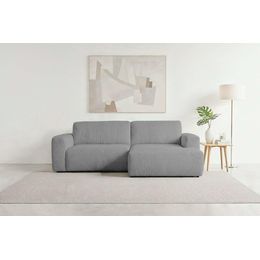 Schlafsofa Home Affaire, B:250cm H:82cm T:143cmligh grau, 92% Polyester, 8% Nylon, Sofas, "Noord Schlafecksofa, Breite 250 cm", Cord, Struktur,
