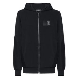 Plein Sport Jungen Kapuzensweatjacke "Sweatjacke mit Kapuze"0227, schwarz, grünfluo, Gr. L, Obermaterial: 88% Baumwolle, 12% Polyester; Futter: 100%