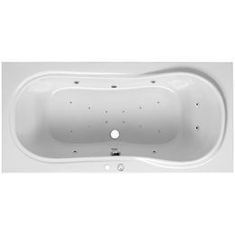 Whirlpool-Badewanne Ottofond, B:90cm H:45cm L:190cm T:90cm, weiß, Sanitäracryl, Badewannen, "Palma", Typ Premium, chrom