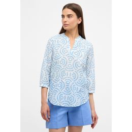 Eterna Damen Longbluse "LOOSE FIT"azurblau, Gr. 42, 54% cotton, 46% Viskose, Blusen