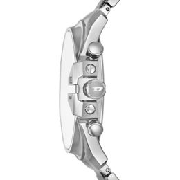 Diesel Herren Chronograph "Mega Chief Slim", silber, Armbanduhren, Quarzuhr, Armbanduhr, Herrenuhr, Edelstahlarmband, analog, Tag