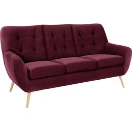 3-Sitzer, B:187cm H:92cm T:92cm, rot, exxpo - SOFA FASHION, Korpus: 100% PES;Luxus-Microfaser (100% Polyester), Sofas, "Scandi, bequem, aufwendige