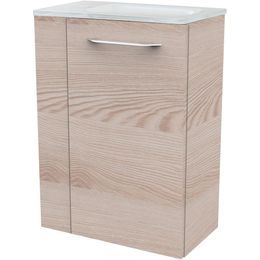Waschtisch Fackelmann, B:45cm H:61,5cm T:25cm, braun, Glas, Holzwerkstoff, Badezimmer, Waschtische, "SBC", bestehend aus Becken und Unterbau, Breite