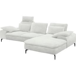 Ecksofa W.Schillig, B:299cm H:83cm T:178cm, weiß, Longlife Xtra-Leder Z73: Naturwalkleder der Luxusklasse aus den erlesensten Rohhäuten. Hautstärke