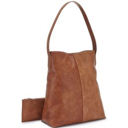 Vivance Kinder Shopper "Schultertasche", braun, Lederimitat, Strukturmuster, unifarben, Taschen, mit kleiner Innentasche, Handtasche, Damentasche