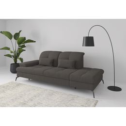 Sit & More Recamiere SIT & MORE, B:231cm H:90cm T:122cm, grau, 100% Polyester, Sofas, "Amica, inkl. Sitztiefenverstellung und Armteilverstellung", wahlweise mit