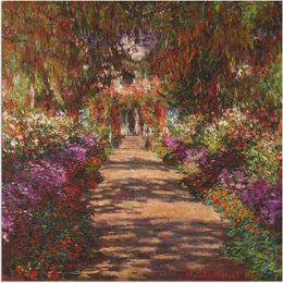 Wandbild Artland, B:70cm H:70cm, bunt, Wohnzimmer, Bilder, "Weg in Monets Garten in Giverny. 1902", als Alubild, Outdoorbild, Leinwandbild, Poster,