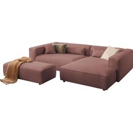 Ecksofa, B:288cm H:66cm T:198cm, beige, LeGer Home by Lena Gercke, 100% Polyester, Sofas, "PIARA XXL, L-Form, Schlaffunktion, Cord, Leinenoptik o.