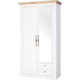 Garderobenschrank Home Affaire, B:108cm H:203cm T:46cm, weiß, Flur, Schränke, "WESTMINSTER BESTSELLER", im romantischen Landhausstil