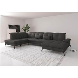 Sit & More Wohnlandschaft SIT & MORE, B:357cm H:90cm T:231cm, braun, Sofas, "Amica, U-Form, inkl. Sitztiefenverstellung und Armteilverstellung", wahlweise mit