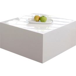 Couchtisch Salesfever, B:60cm H:30cm T:60cm, wei&szlig;, Wohnzimmer, Tische, Ultramoderner Hochglanztisch mit Lounge-Charakter und pflegeleichter O